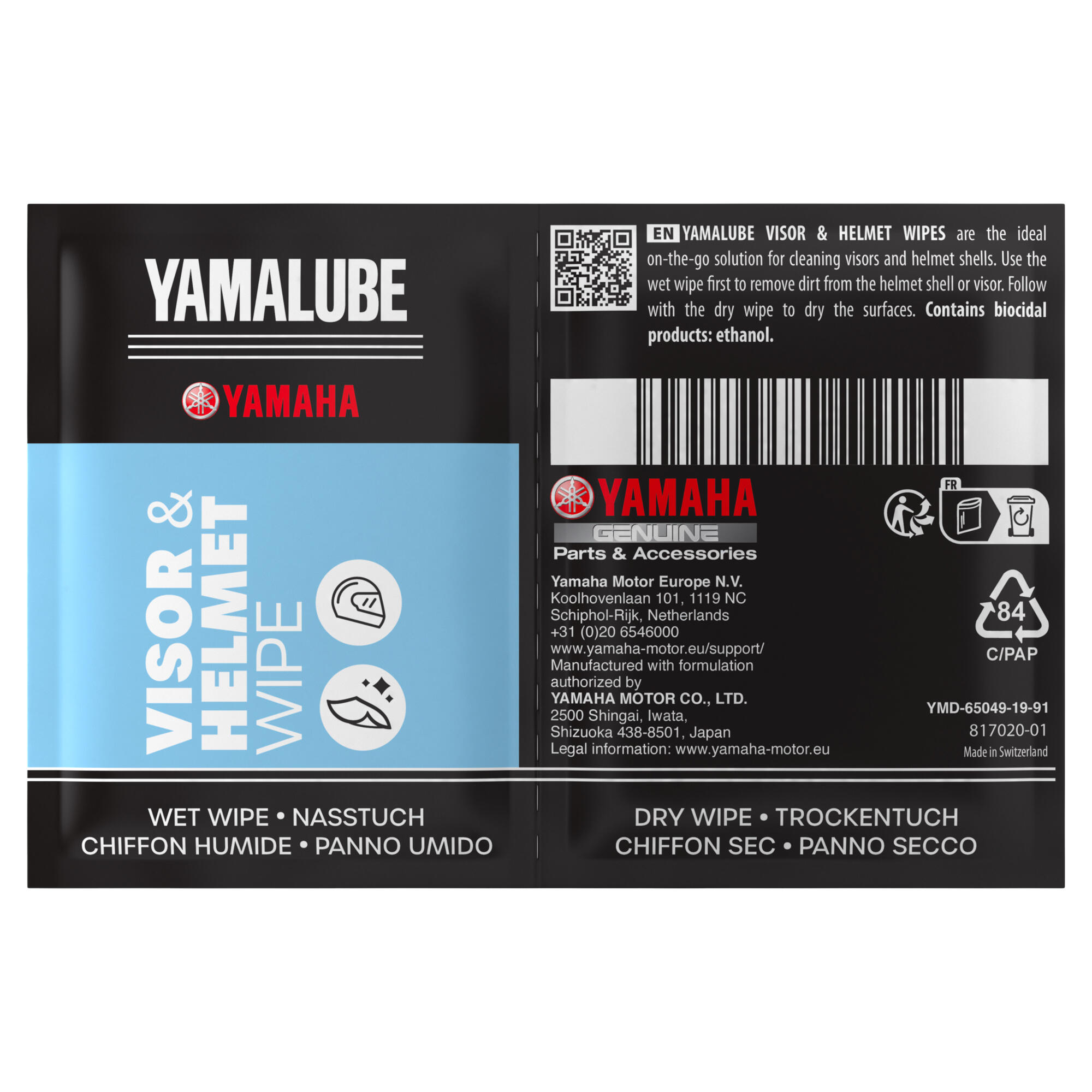 Motorcycle Oils & Care |VISOR & HELMET WIPES| Yamaha Motor